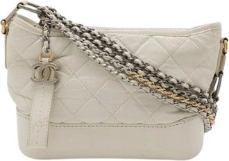 Chanel Pre-owned Gabrielle Small Hobo Sac bandouli&egrave;re en cuir - Femme - Pre-owned - Beige - Taille: ONE Size