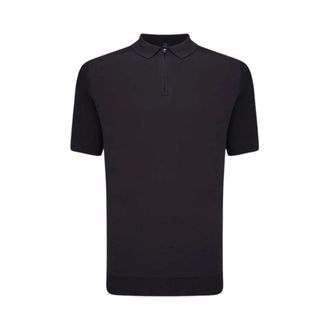 Genti Homme, Tops, Noir, Taille: XL Polo Demi-Zip