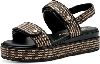 Marco Tozzi Femme Keilsandale 2-28718-44 Sandale cale, Noir/Comb, 38 EU