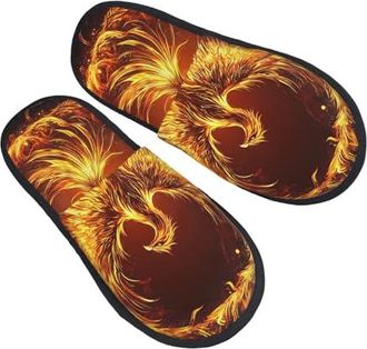 Generic Pantoufles Femmes Ph&eacute;nix Ascendant Oiseau de Feu Antid&eacute;rapant Chaussons Homme Confortable Classiques Chausson Maison Hiver Int&eacute;rieur M