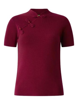 Shanghai Tang haut à détail noué - Rouge