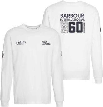 Barbour Homme, Sweatshirts et sweats &agrave; capuche, Blanc, Taille: L Steve McQueen 60th Anniversary T-Shirt