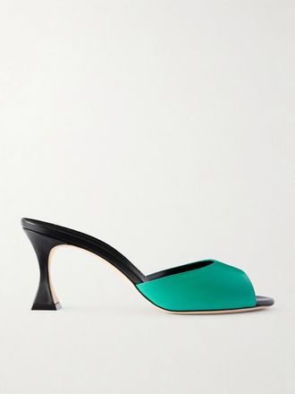 Manolo Blahnik Mules En Cuir Jadaron 70 - Vert