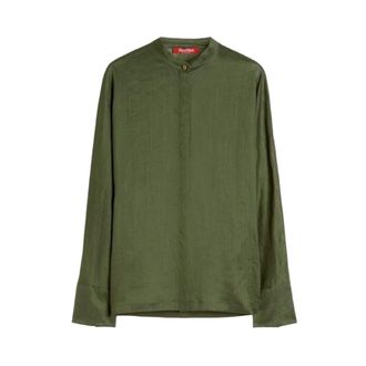 Max Mara Femme, Blouses et Chemises, Vert, Taille: 34 FR Camicia in tela rami&egrave;