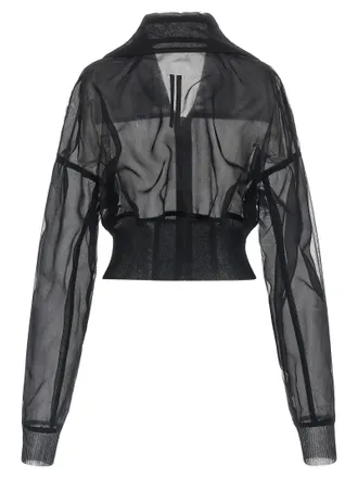 Rick Owens Womens Black Nylon Bomber Clothing