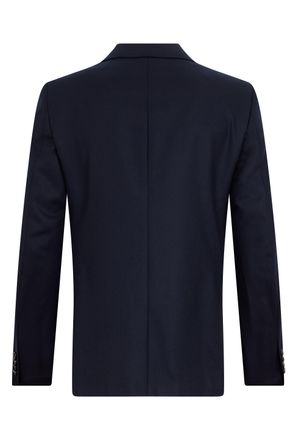 Canali Mens Single-Breasted Jacket Blue Wool-Silk Suit & Dinner
