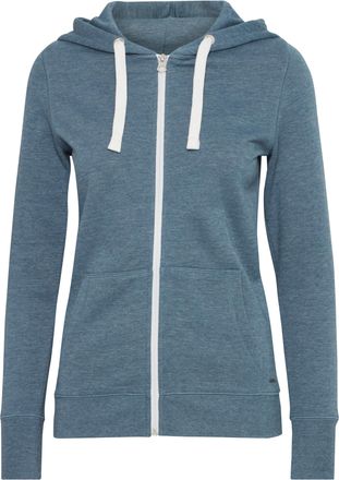Oxmo OXOlinda Damen Sweatjacke Kapuzenjacke Hoodie mit Kapuze Zip-Hoodie Zip-Jacke meliert mit Reißverschluss in Kontrastfarben Dicke Kordeln, Größe:L, Far