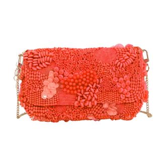 Lola Casademunt Femme, Sacs, Orange, Taille: ONE Size Tonal Beaded Baguette