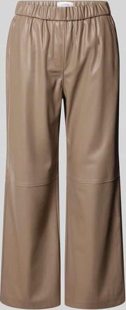 Comma Bootcut Hose in Leder-Optik