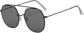 Generic Lunettes De Soleil &Agrave; Monture Large En M&eacute;tal For Hommes, For Les Vacances, Le Sport Et La Conduite(Black)