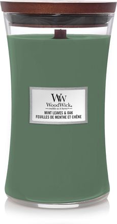 Woodwick Duftkerze Woodwick Mint Leaves & Oak Gro&szlig; 609,5g