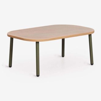 Sklum Table basse de jardin ovale 90x60 cm en acier Zunika SKLUM Vert Olive Intense