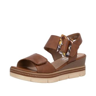 Remonte Keilsandalette REMONTE Elisabeth Hurley-Collection, Damen, Gr. 38, braun, Leder, unifarben, Schuhe, Keilabsatz, Riemensandale, Sommerschuh, auff&auml;llige