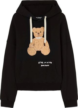 Palm Angels Homme, Sweatshirts et sweats &agrave; capuche, Noir, Taille: S Pull &agrave; Capuche Noir avec Logo Imprim&eacute;