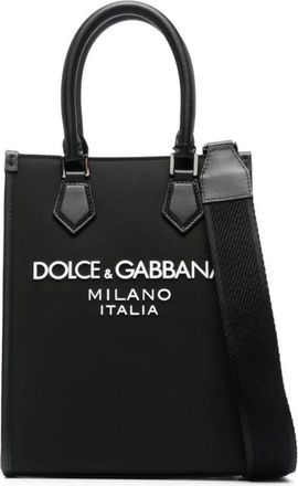 Dolce & Gabbana Homme, Sacs, Noir, Taille: ONE Size Logo Print Tote Bag