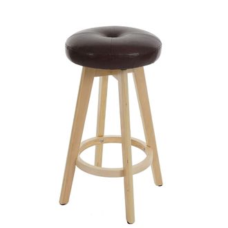 Mendler Barhocker Navan, Barstuhl Tresenhocker, Holz Kunstleder drehbar - Bordeaux, helle Beine
