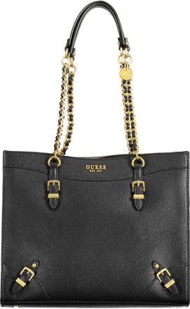 Guess Femme, Sacs, Noir, Taille: ONE Size Sac &agrave; Main en Poly&eacute;thyl&egrave;ne Noir pour Femme