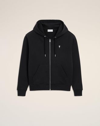 Ami Hoodie Zipp&eacute; Noir Ami De Coeur en Coton Noir - XXXL - Homme