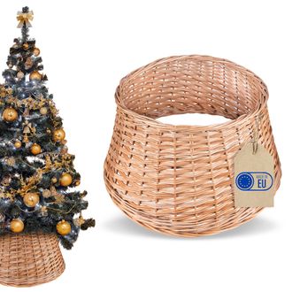 Creative Home Weihnachtsbaum Rock Weide | Kragen Korb &Oslash; 52cm x H 27cm | Deko Christbaumdecke Christbaumst&auml;nder Abdeckung Tannenbaum Umrandung f&uuml;r Weihnachtsbaumst&auml;n