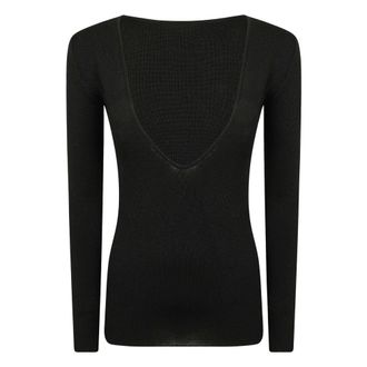 Charlott Pull &agrave; col en V - Femme - Pulls - Noir - Taille: 38 FR