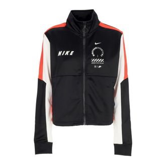 Nike Kurze Damen Track Top Schwarz/Rot/Wei&szlig; - - Sport - Damen - Schwarzk - S