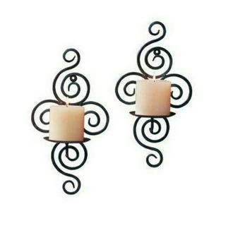 DOITOOL 2stücke Kerzenständer Magnetisch Schwarz Aus Eisen Hängender Lichtständer Für Wanddekoration Vertikaler Kerzenhalter Für Hochzeit Dinner Und Party