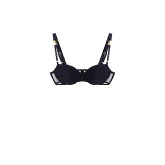 Elisabetta Franchi BH aus Jersey und T&uuml;ll mit elastischen Tr&auml;gern - - Underwear - Damen - Schwarzk - M