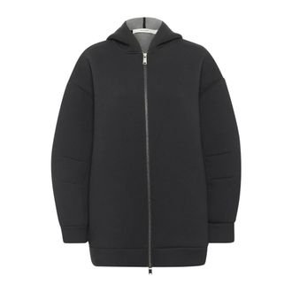 Gestuz Oversized Schwarzer Hoodie-Sweatshirt mit Rei&szlig;verschluss - - Sweatshirts & Hoodies - Damen - Schwarzk - XS