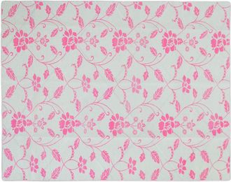 Casa Pura Gartentischdecke Monika | wei&szlig; mit Trend Blumenmuster in pink | Weichschaum Tischdecke f&uuml;r Garten und Balkon | rechteckig 130 cm x 160 cm