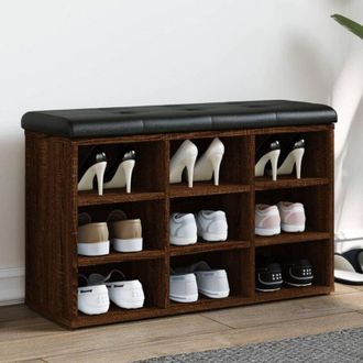 vidaXL Vidaxl - Schuhbank Braun Eichen-Optik 82x32x50 cm Holzwerkstoff