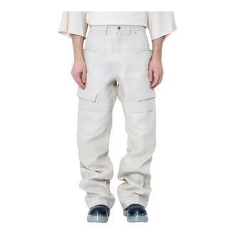 Rick Owens Homme, Pantalons, Beige, Taille: W30 Pantalon Cargo Structuré