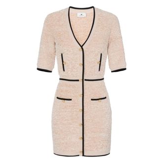 Elisabetta Franchi Damen, Kleider, Beige, LGr&ouml;&szlig;e