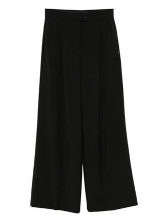Sportmax Wide-Leg-Hose mit Bundfalten - Schwarz