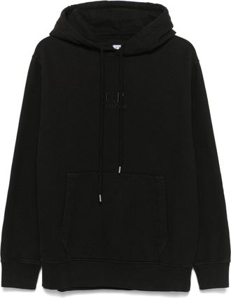 C.P. Company Fleece-Hoodie mit Logo - Schwarz