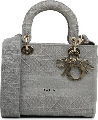 Dior Hobo Bags - Medium Canvas Cannage Lady D Lite - Gr. unisize - in Grau - f&uuml;r Damen