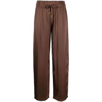 &Aacute;eron Braune Pyjamahose mit Kordelzug - - Trousers - Damen - Braun - XS