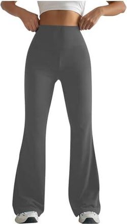 Generic 2025 Legging taille haute pour femme - Pantalon &eacute;vas&eacute; r&eacute;gulier et fixe - Pantalon de yoga actif &agrave; paillettes, gris fonc&eacute;, XXL
