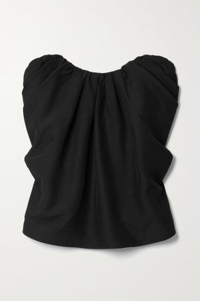 Co Tr&auml;gerloses Oberteil Aus Cr&ecirc;pe Mit Raffungen - Schwarz