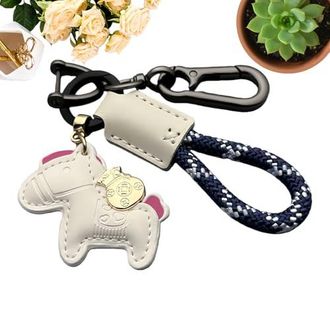 Generic Breloque de sac à dos en cuir | Accessoires de porte-clés en forme danimal mignon, porte-clés cheval en cuir, pour sac à dos, portefeuille, sac à main
