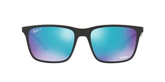 Ray-Ban 0rb4385 Lunettes de Soleil, Noir/Vert Bleu, 58 Mixte