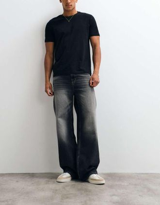 Cotton On Weite Jeans in verwaschenem Schwarz mit lockerem Schnitt