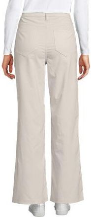 Lands End Feincord-Schlaghose High Waist, Damen, Größe:42 regular, Weiß, Elasthan/Baumwoll-Mischung, by Lands End