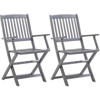 vidaXL Vidaxl - Chaises pliables dext&eacute;rieur 2 pcs Bois dacacia solide