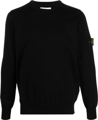 Stone Island Homme, Pulls, Noir, Taille: M Pull brod&eacute; avec badge boussole