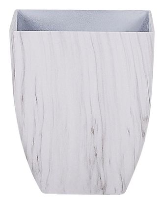 Beliani Moderner Blumentopf weiß Marmor-Optik 28x28x34 cm quadratisch Steingemisch Miro