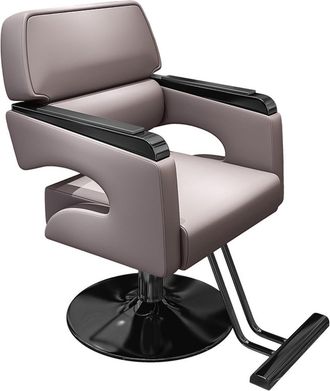 Generic Friseurstuhl, 360&deg; Drehbar, H&ouml;henverstellbar, Dunkelgrau, Schwarze Platte