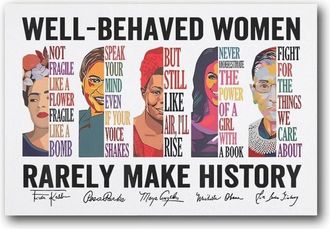 Generic poster Iconic Feminist Quote Poster - Well Behaved Women Rarely Make History Print on Canvas, Wall Decor for Library, Office, or Inspirational Home De
