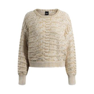 HUGO BOSS Damen, Strickwaren, Weiß, LGröße