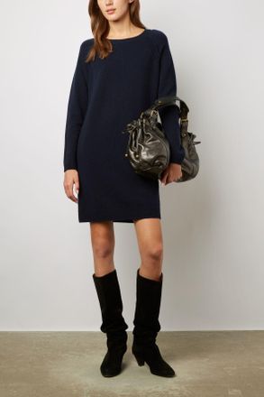 Gerard Darel Robe droite &agrave; col rond en laine - JACOTTE - Marine