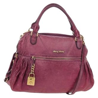 Miu Miu Sac &agrave; main Pre-owned - Femme - Pre-owned - Violet - Taille: ONE Size